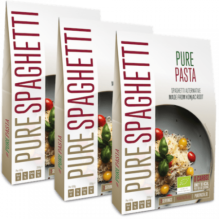 PurePasta.se; Spaghetti, Nudlar, Fettuccine och Ris utan kolhydrater.