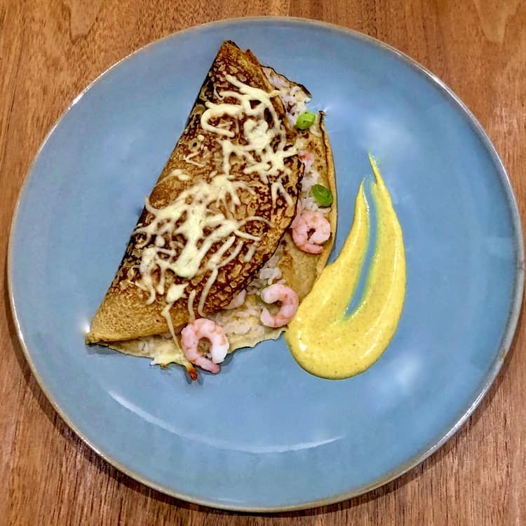 Crepes med ris och räkfyllning - PurePasta.se